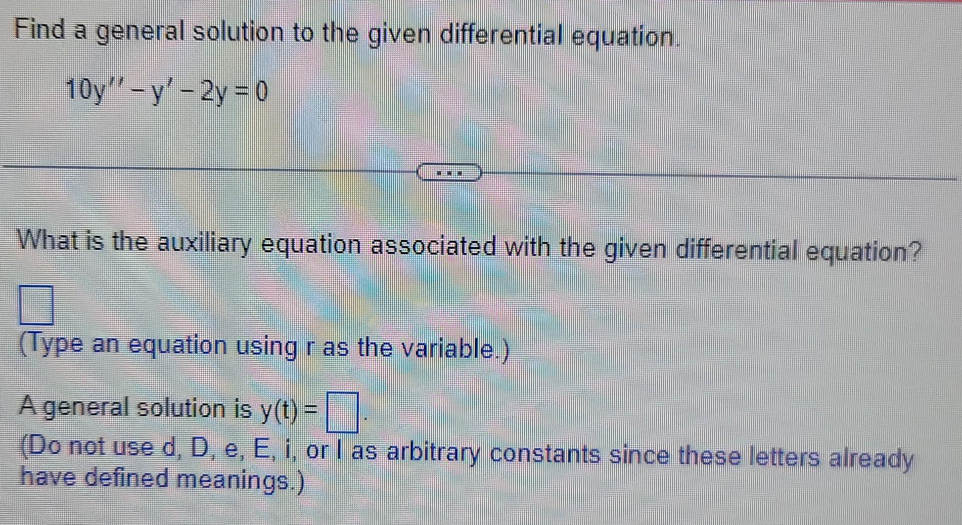 Solved Find a general solution to the given differential | Chegg.com