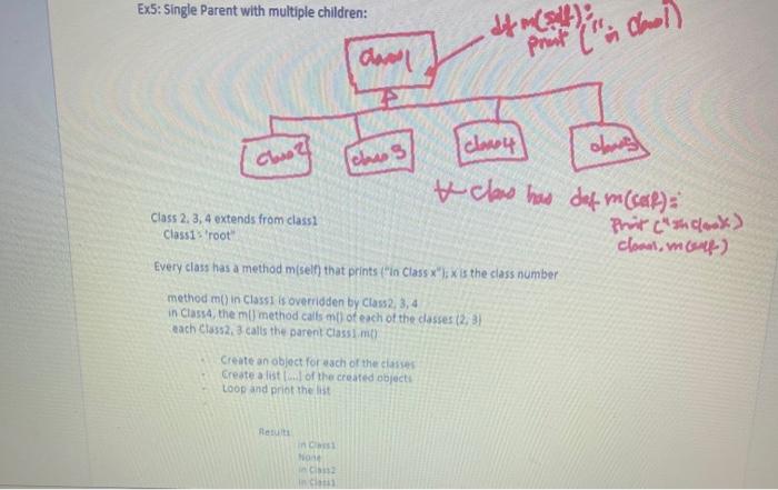 Solved Ex5: Single Pz Class 2, 3, 4 Classi: 'root" Every | Chegg.com