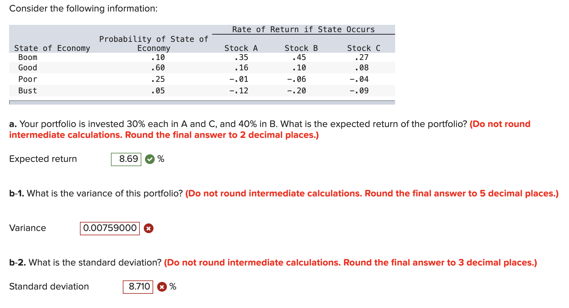 Solved Consider the following information: Rate of Return | Chegg.com