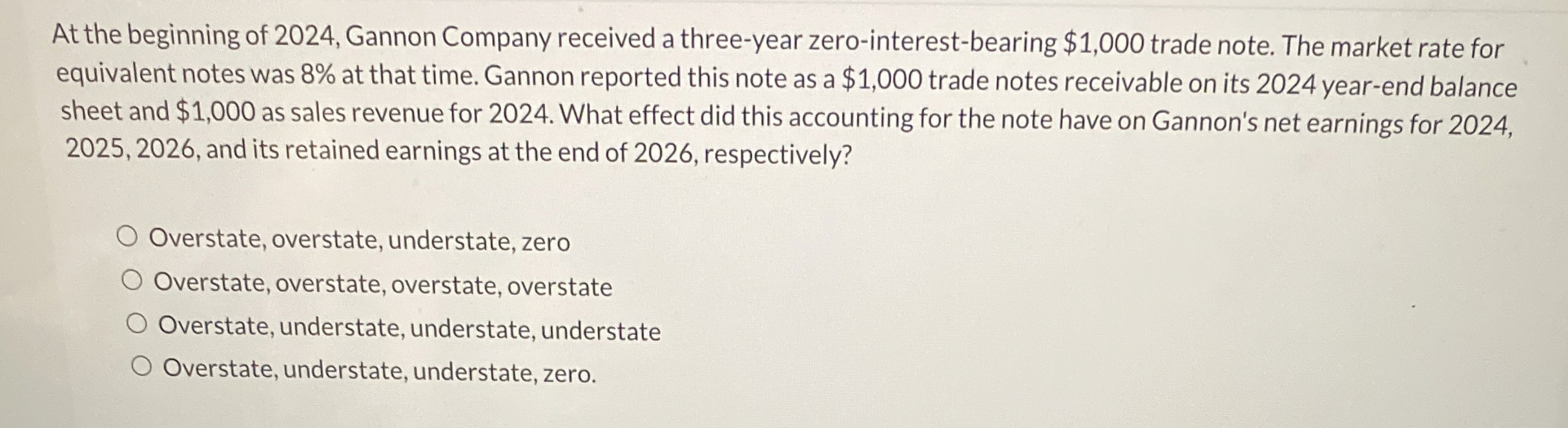 Solved At the beginning of 2024, ﻿Gannon Company received a | Chegg.com