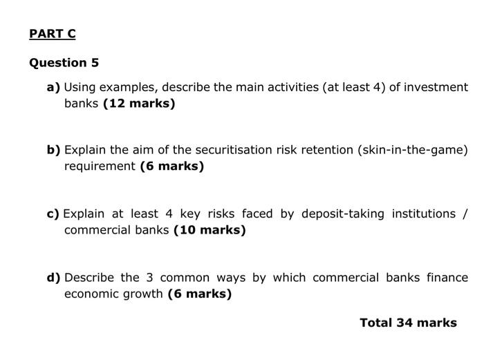 Solved PART C Question 5 a) Using examples, describe the | Chegg.com