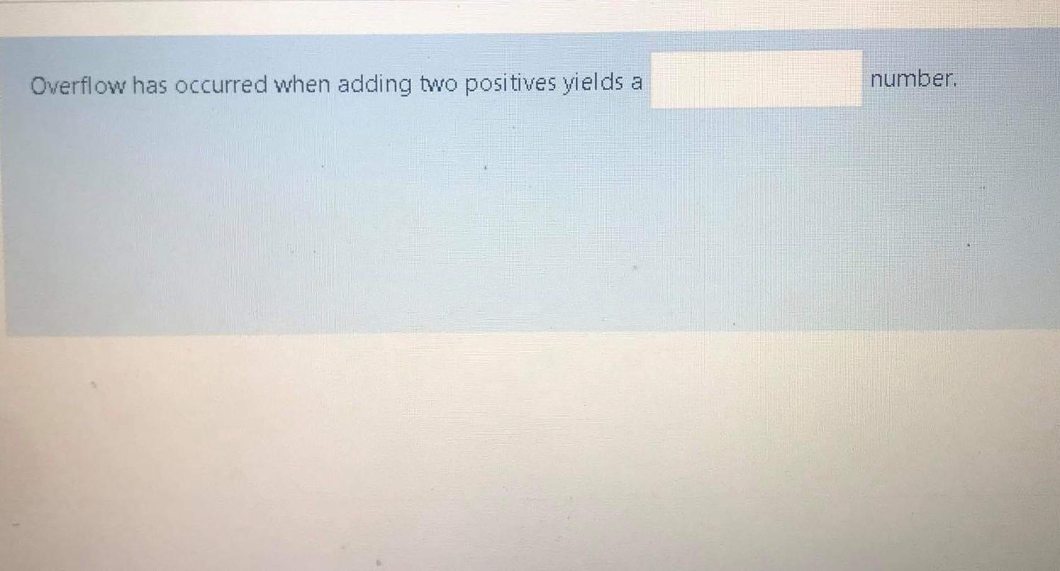 Solved Overflow has occurred when adding two positives | Chegg.com