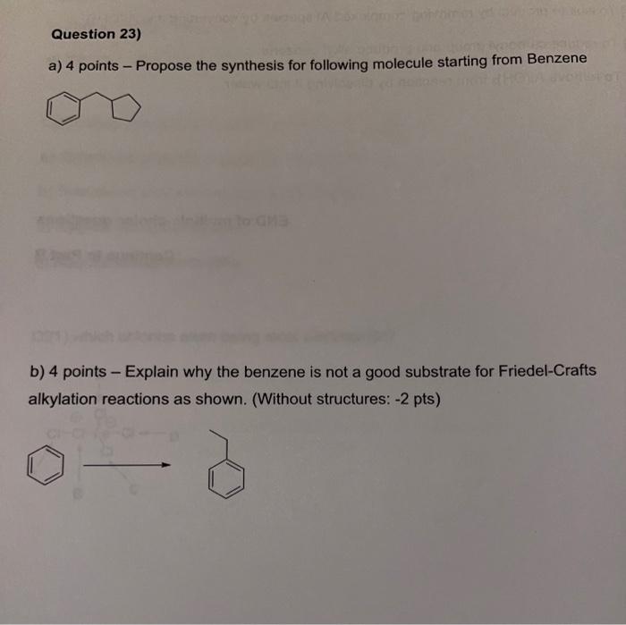 Solved Question 23) a) 4 points - Propose the synthesis for | Chegg.com
