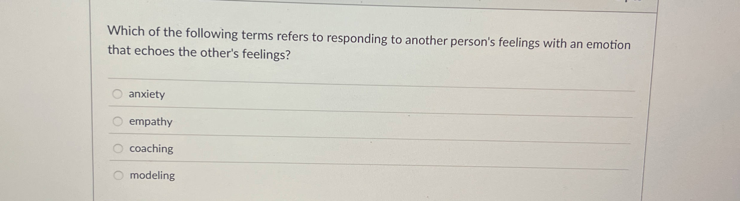 Solved Which of the following terms refers to responding to | Chegg.com