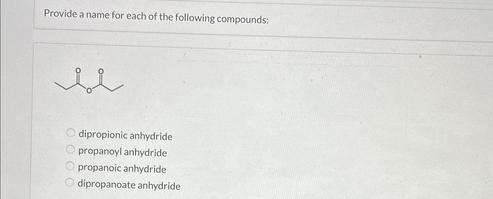 Solved Provide a name for each of the following | Chegg.com