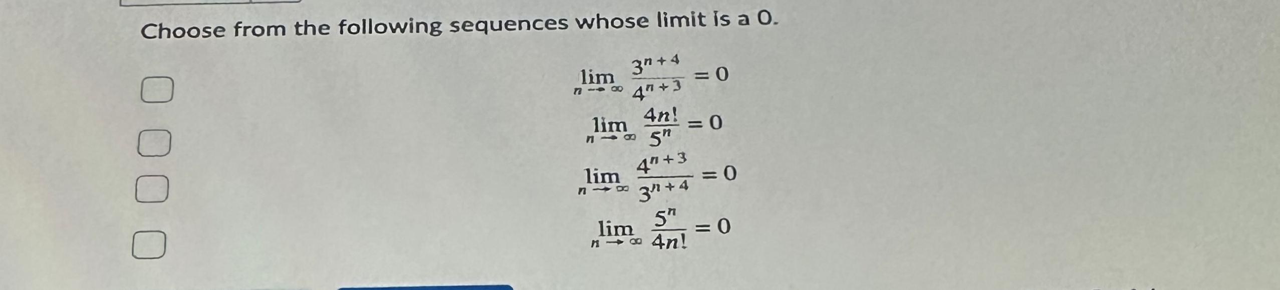 Choose from the following sequences whose limit is a | Chegg.com
