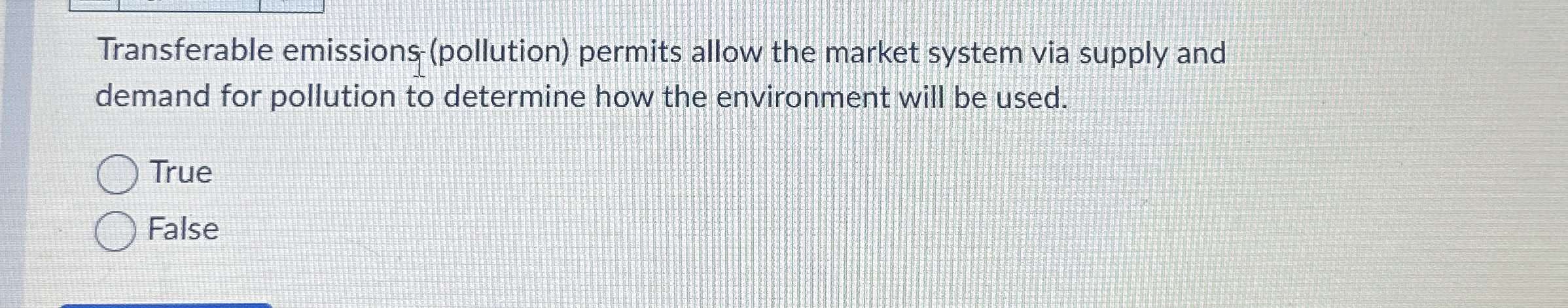 Solved Transferable emissions-(pollution) ﻿permits allow the | Chegg.com