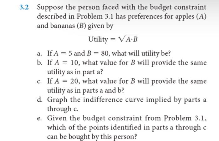 Solved 2 Suppose the person faced with the budget constraint | Chegg.com