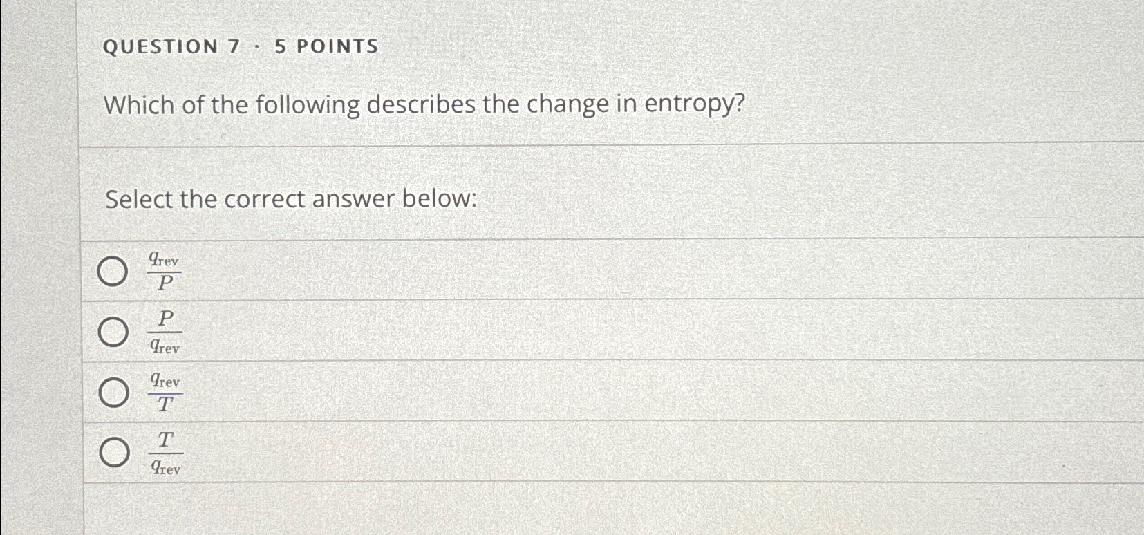 Solved QUESTION 7 - 5 POINTSWhich of the following | Chegg.com Solved QUESTION 7 - 5 POINTSWhich of the following | Chegg.com