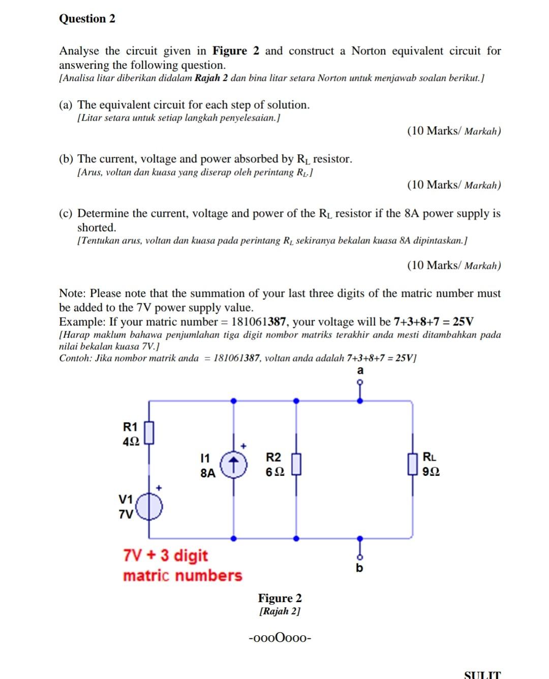 Solved Question 2 Analyse the circuit given in Figure 2 and | Chegg.com