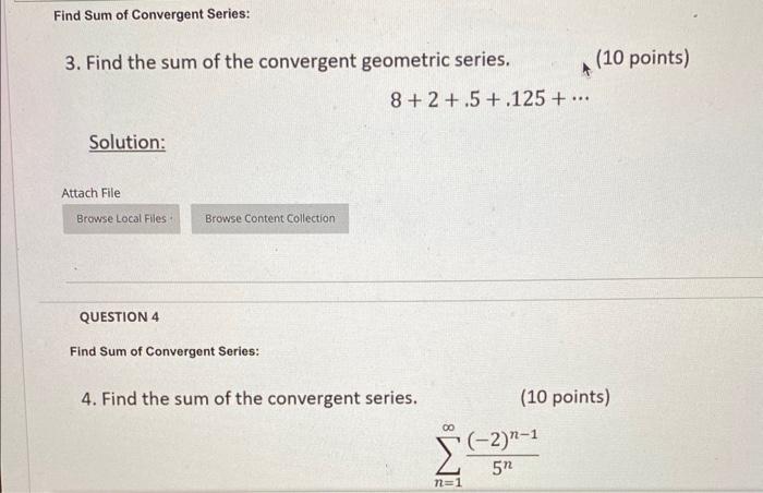 Solved 3. Find the sum of the convergent geometric series. | Chegg.com
