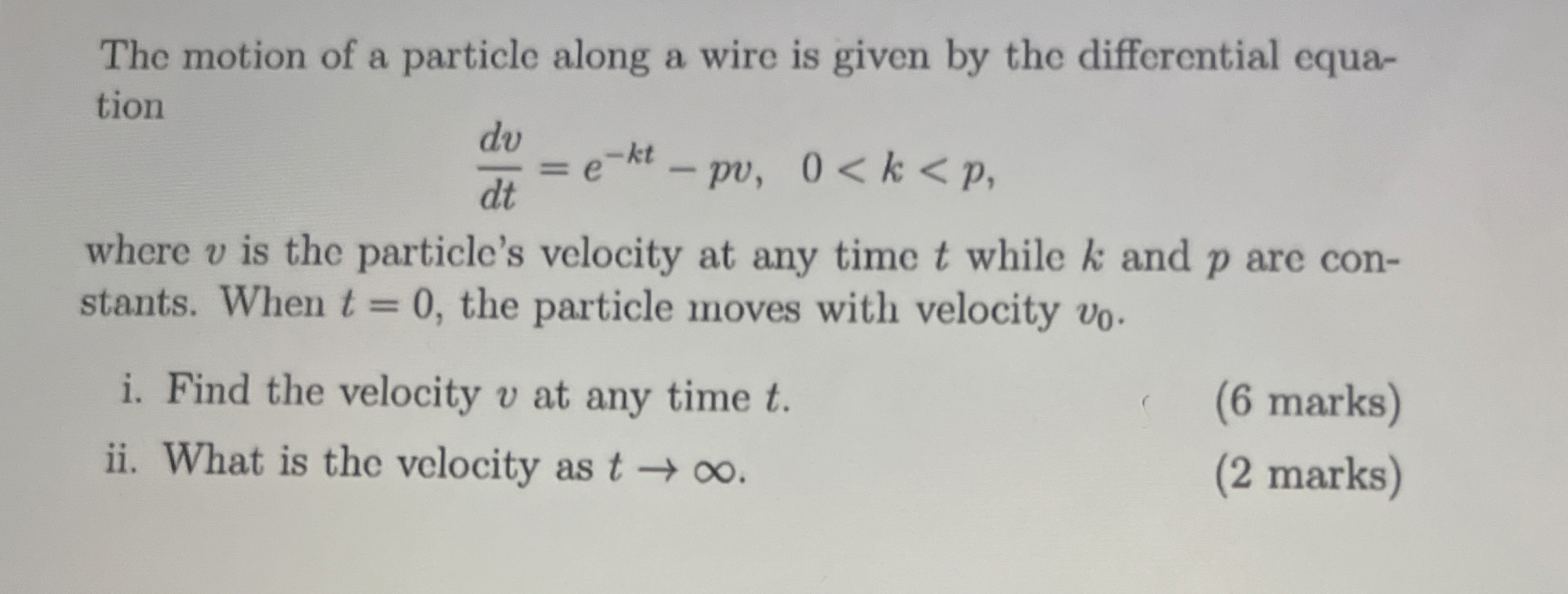 Solved The motion of a particle along a wire is given by the | Chegg.com
