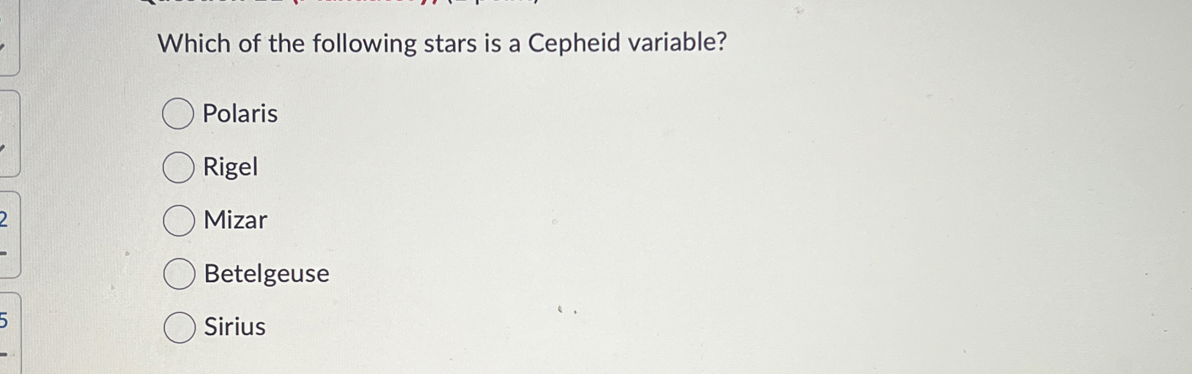Solved Which of the following stars is a Cepheid | Chegg.com