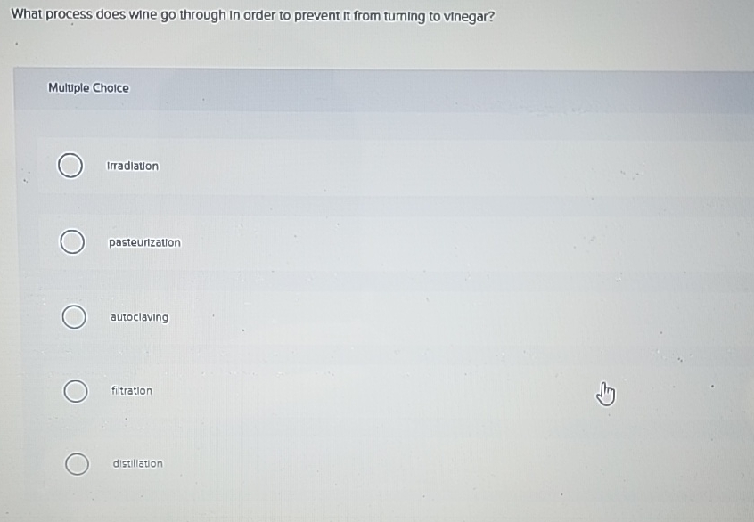 Solved What process does wine go through in order to prevent | Chegg.com
