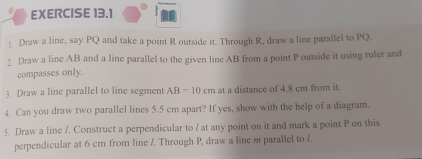 EXERCISE 13.1Homework-Draw a line, say PQ ﻿and take a | Chegg.com
