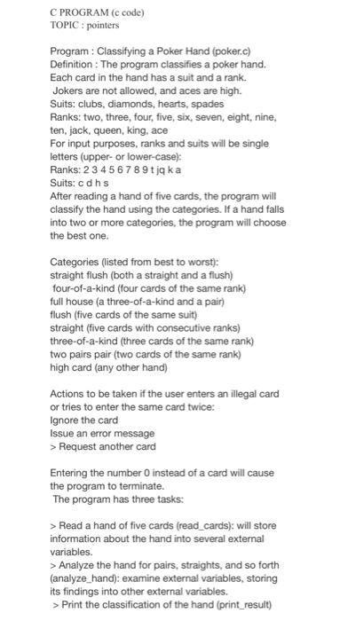Solved C PROGRAM (c code) TOPIC : pointers Program: | Chegg.com