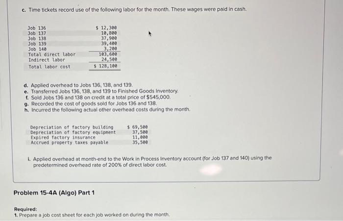 Solved Required information Problem 15-4A (Algo) Preparing | Chegg.com