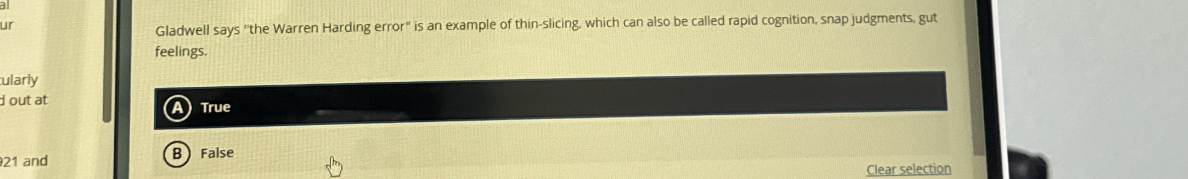Solved Gladwell says "the Warren Harding error" is an | Chegg.com