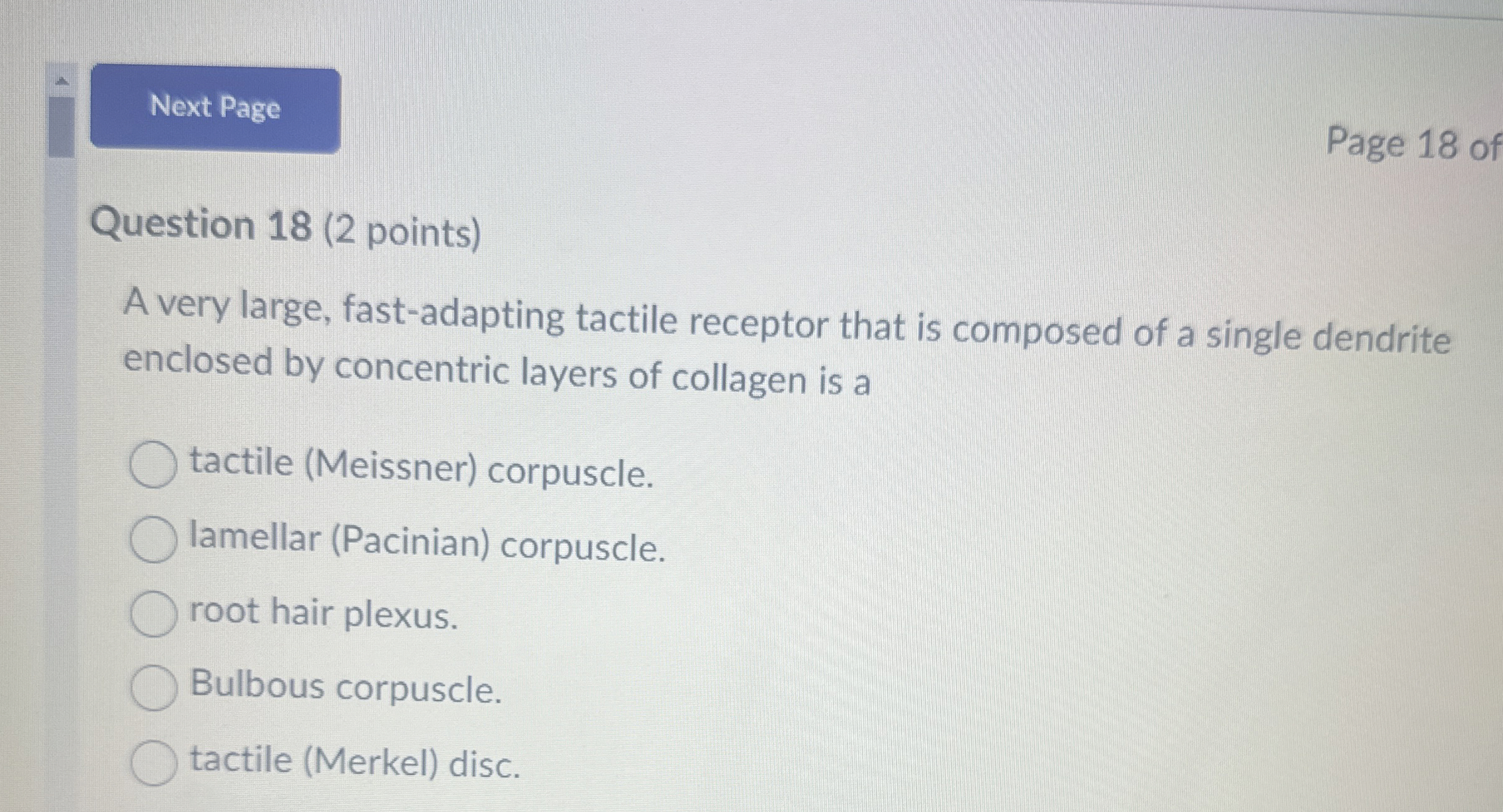 Solved Page 18 ﻿ofQuestion 18 (2 ﻿points)A very large, | Chegg.com