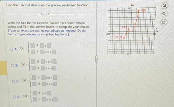 Solved Find the rule that describes the piecewise-defined | Chegg.com