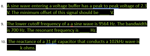 Solved A sine wave entering a voltage buffer has a peak to | Chegg.com