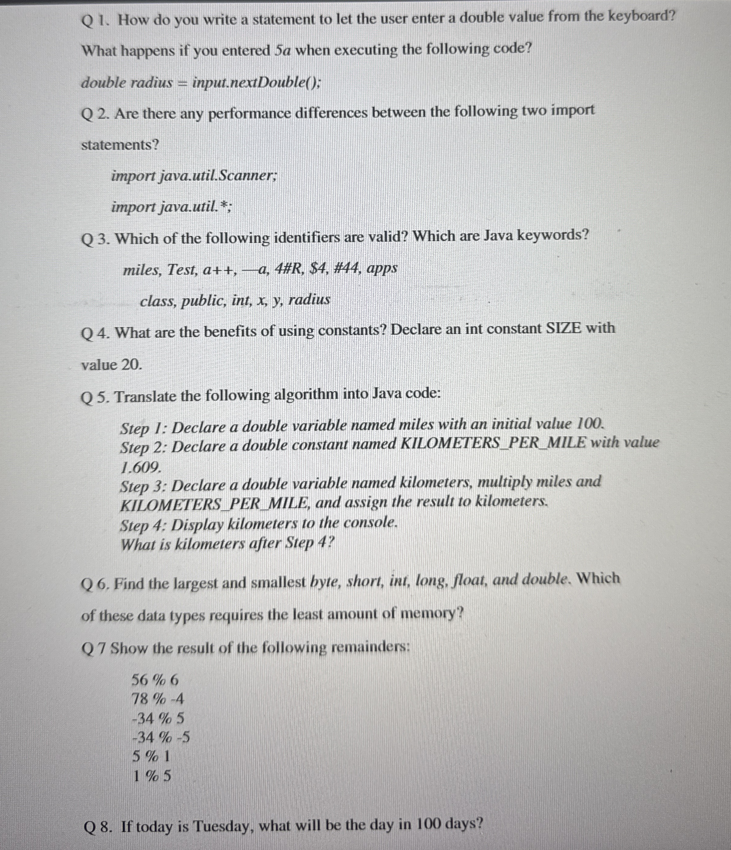 Q 1. ﻿How do you write a statement to let the user | Chegg.com