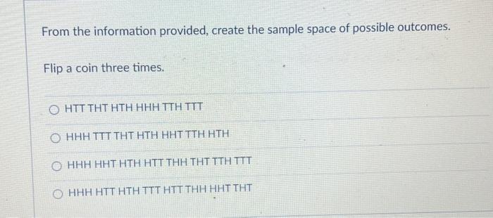 Solved From the information provided, create the sample | Chegg.com