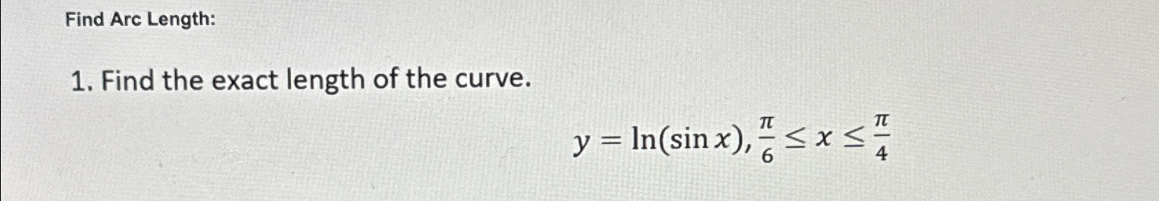 Solved Find Arc Length:Find the exact length of the | Chegg.com