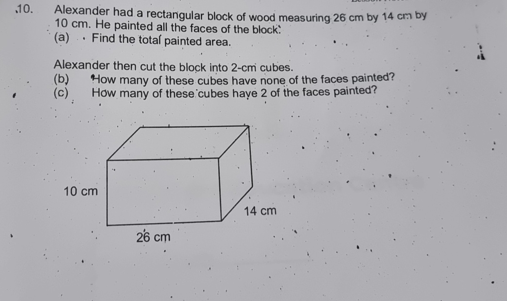 Solved Alexander had a rectangular block of wood measuring | Chegg.com