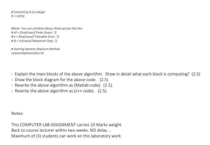 Solved For the following algorithm ( a python code), H | Chegg.com