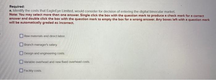 Solved EagleEye Limited, a manufacturer of digital cameras, | Chegg.com