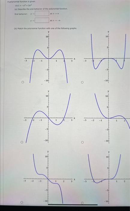 Solved Describe the end behavior of each polynomial. (a) | Chegg.com