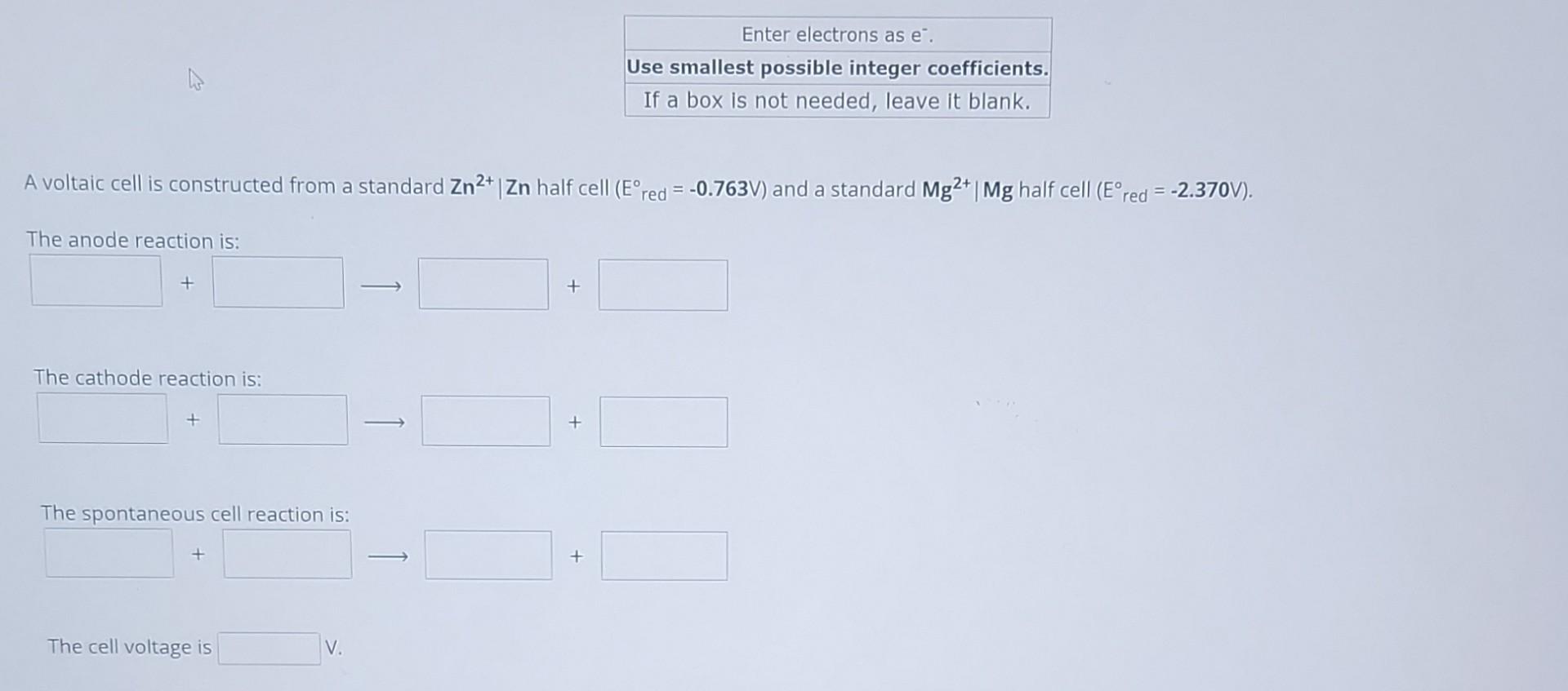 Solved Enter electrons as e−. Use smallest possible integer | Chegg.com