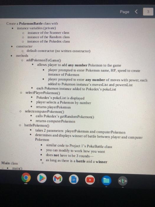 Solved Page Part 1 . Create a Pokemon class with instance | Chegg.com