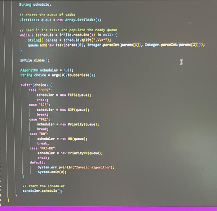 Solved This project follows the topic of CPU scheduling, | Chegg.com