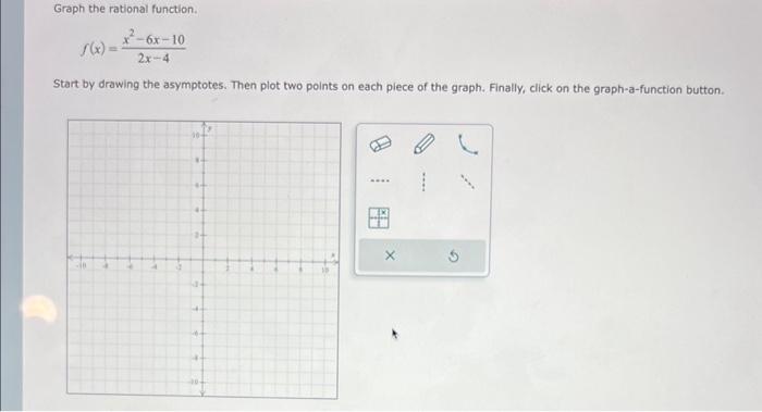 Solved Graph the rational function. f(x)=2x−4x2−6x−10 Start | Chegg.com