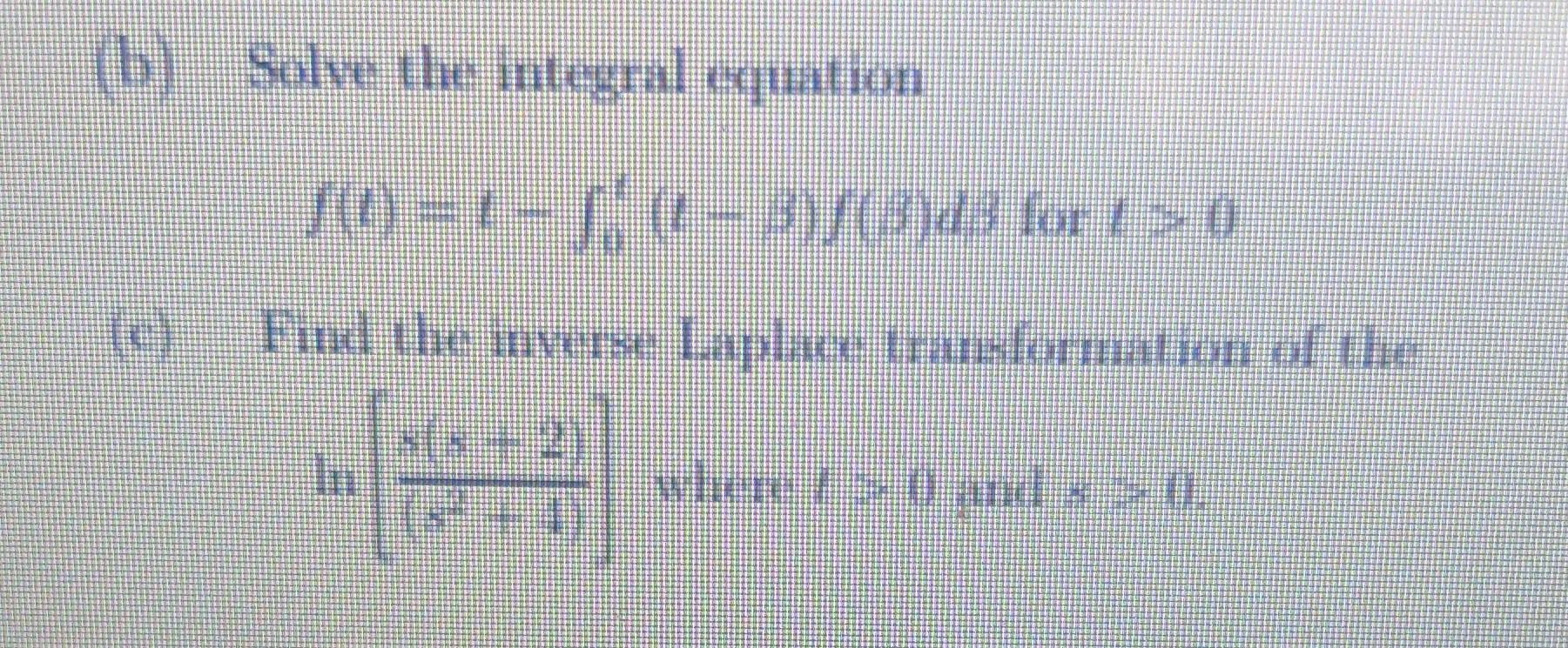 Solved Solve the integral equation | Chegg.com