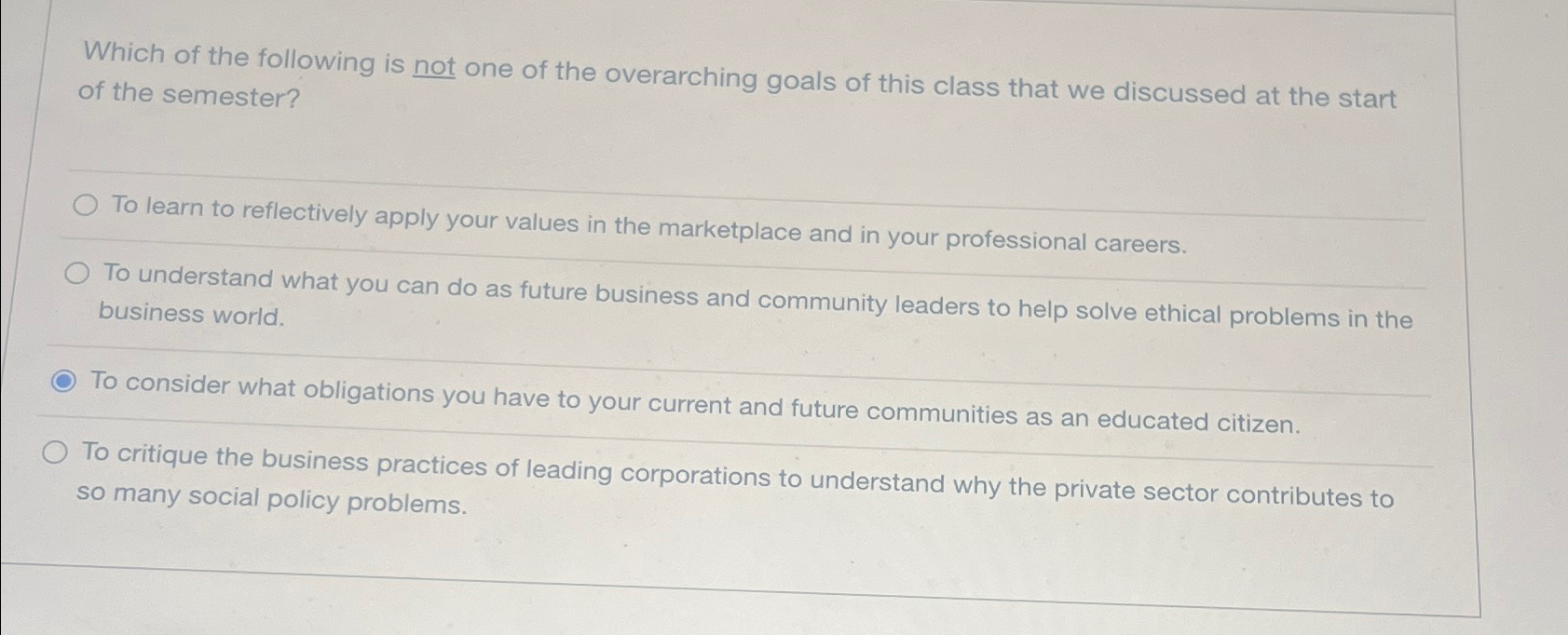 Solved Which of the following is not one of the overarching | Chegg.com