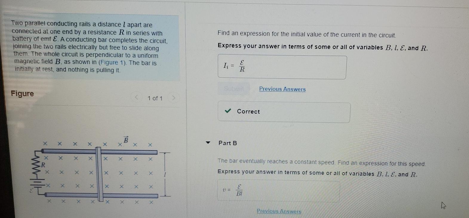 Solved Two parallel conducting rails a distance l apart are | Chegg.com