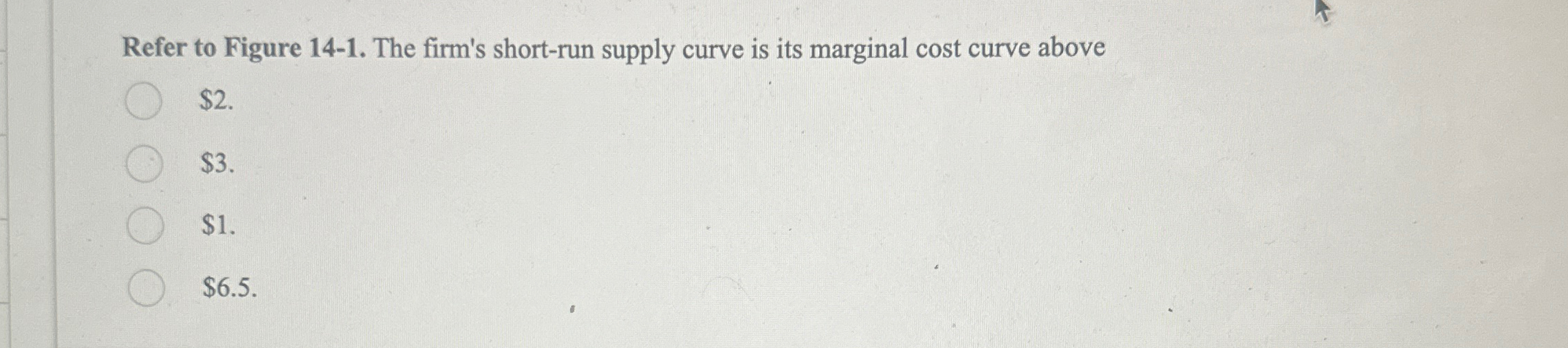 Solved Refer to Figure 14-1. ﻿The firm's short-run supply | Chegg.com