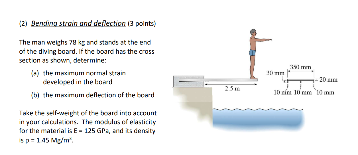Solved The man weighs 78 ﻿kg and stands at the end of the | Chegg.com