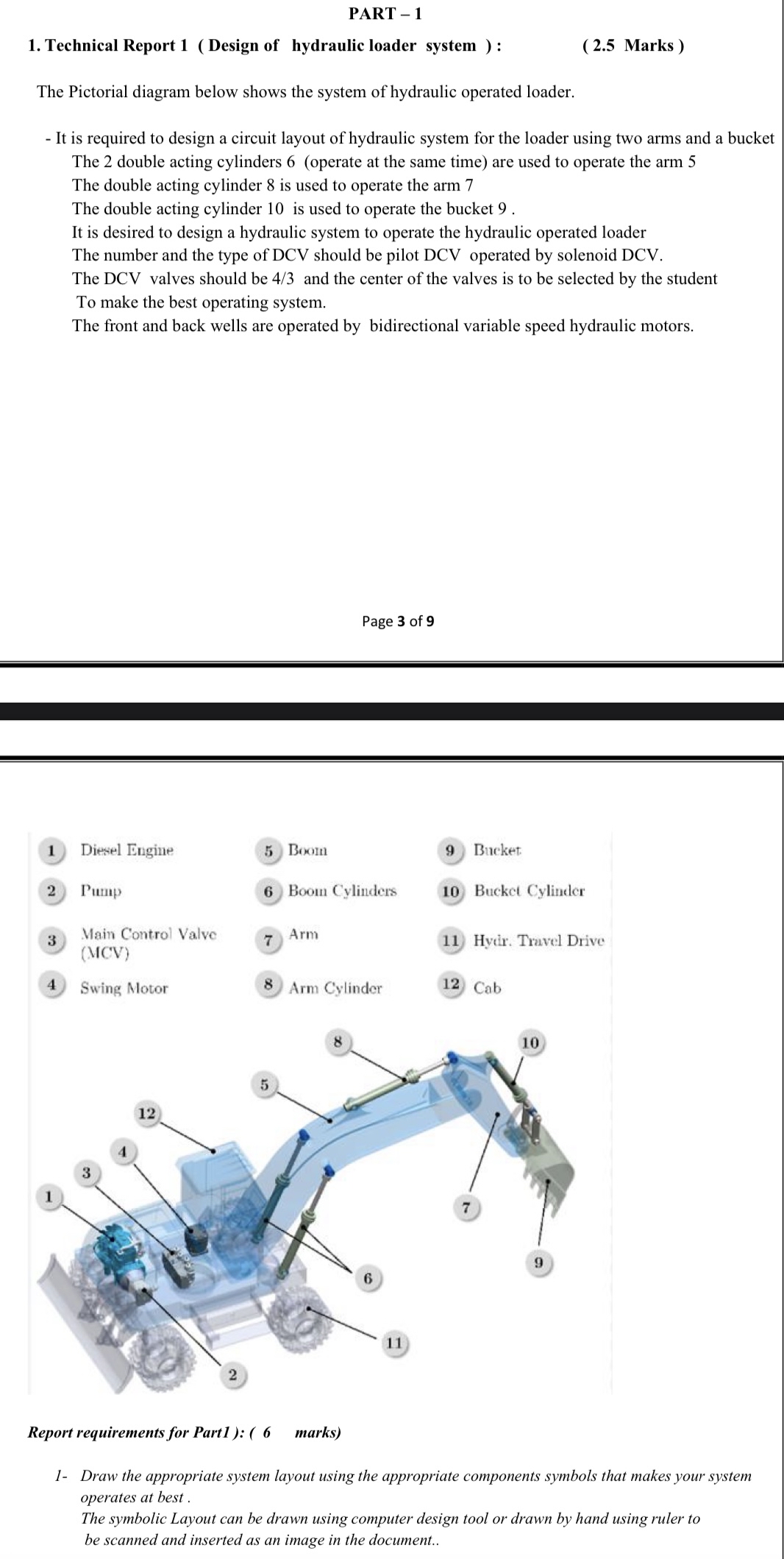 Solved PART - 1Technical Report 1 (Design of hydraulic | Chegg.com