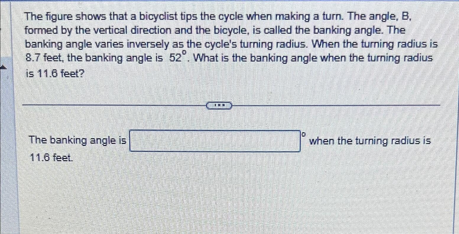 Solved The figure shows that a bicyclist tips the cycle when | Chegg.com