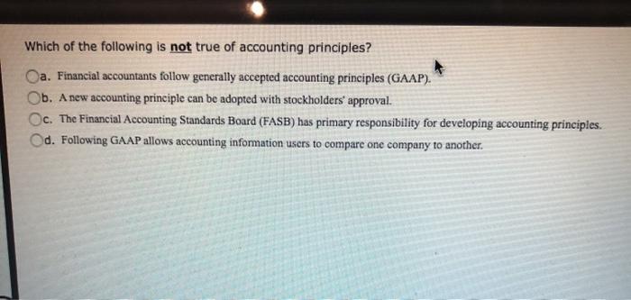 Solved Which of the following is not true of accounting | Chegg.com