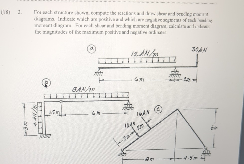 Solved (18) 2. ﻿For each structure shown, compute the | Chegg.com