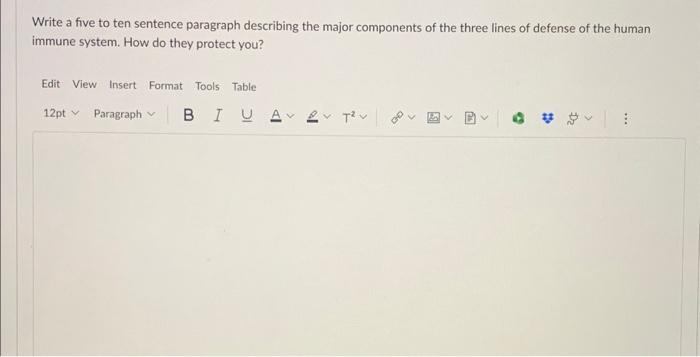 Solved Write a five to ten sentence paragraph describing the | Chegg.com