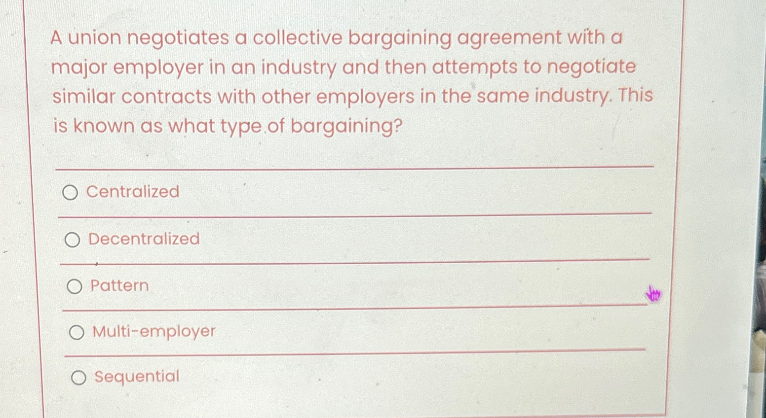 Solved A union negotiates a collective bargaining agreement | Chegg.com
