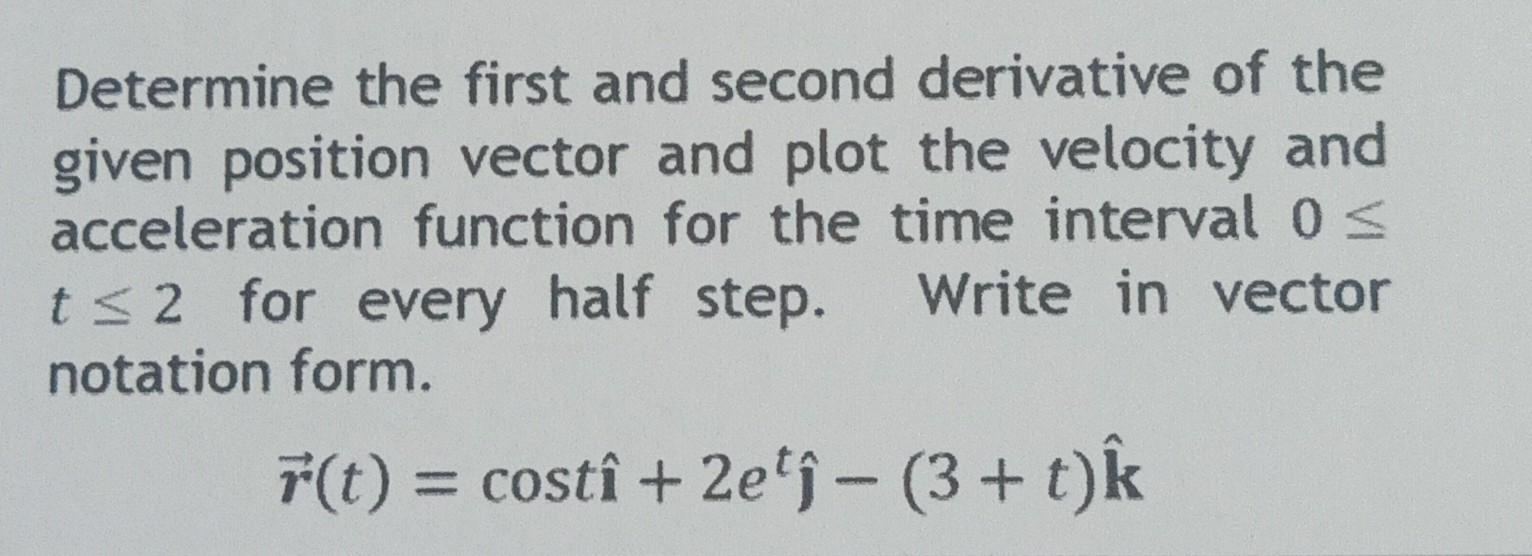 Solved Determine the first and second derivative of the | Chegg.com