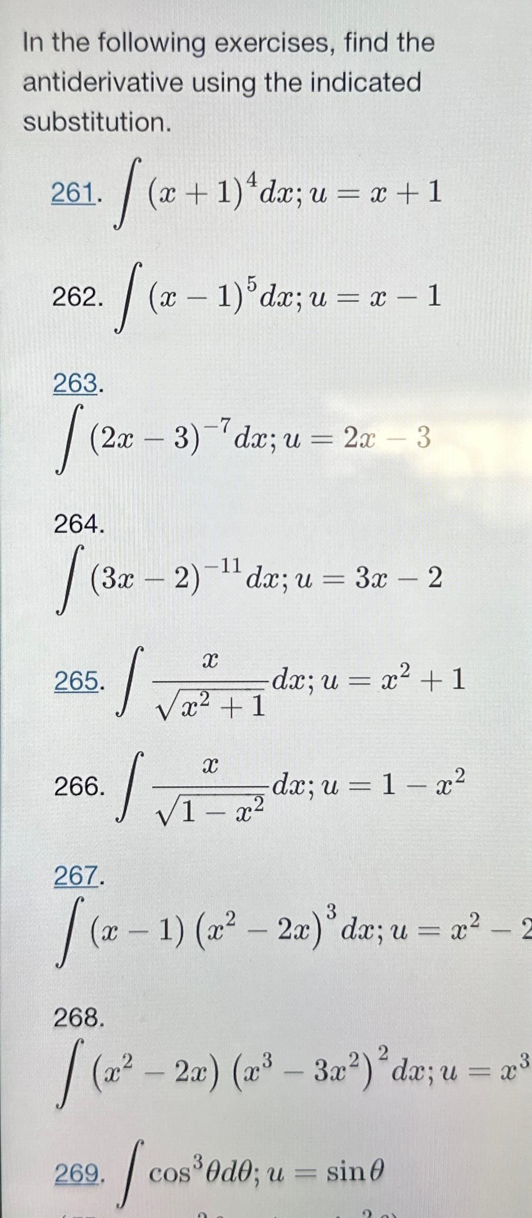 Solved In the following exercises, find the antiderivative | Chegg.com