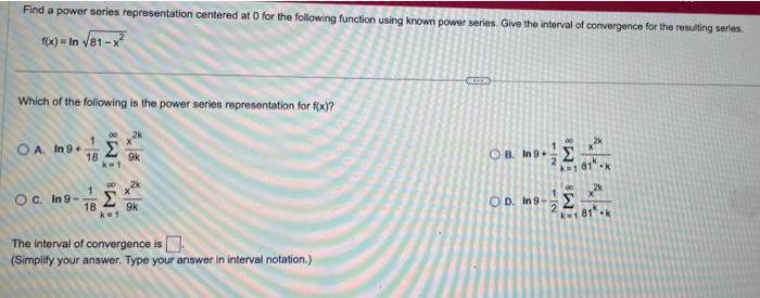 Solved Find a power series representation centered at 0 for | Chegg.com